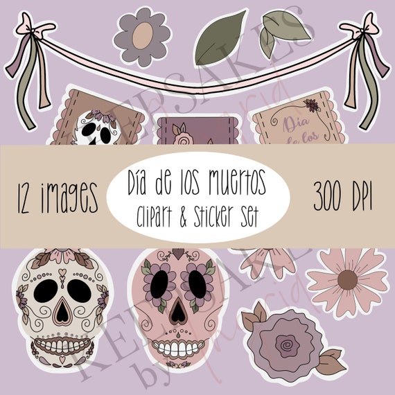 Day of the Dead/Día de los Muertos Clipart and Sticker Set PERSONAL USE ...