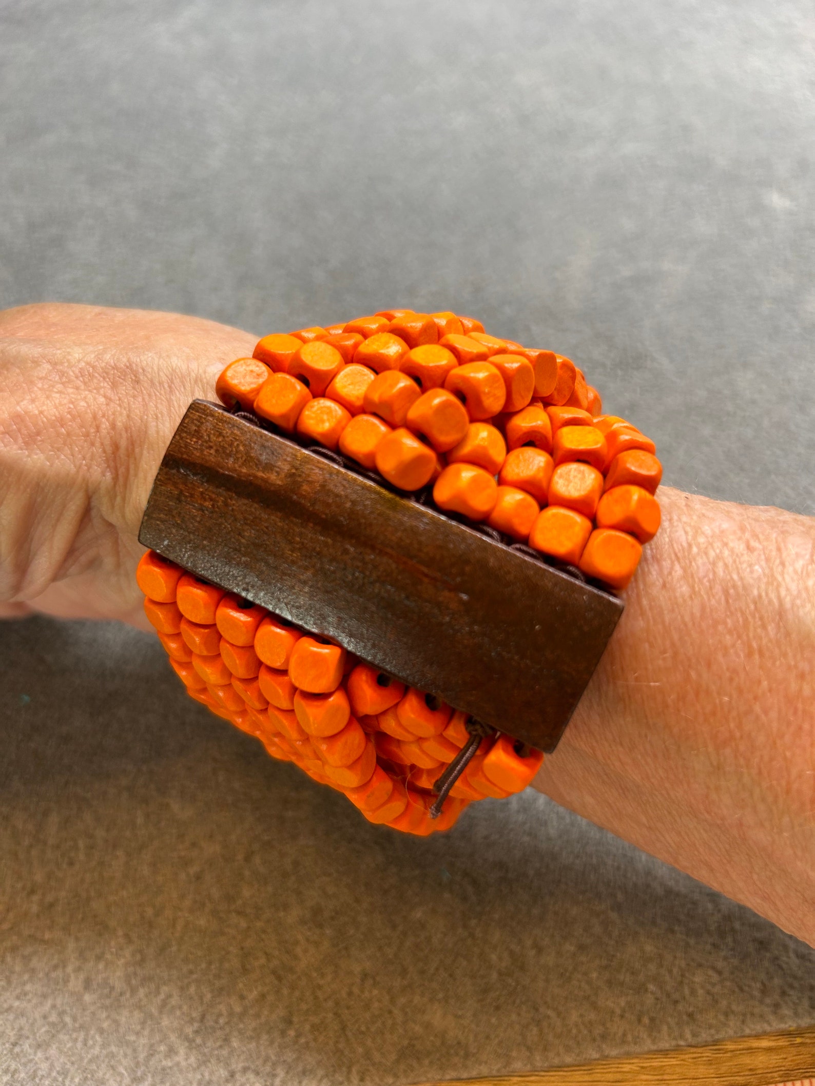 Chunky Stretch Wood Bead Bracelet - Etsy