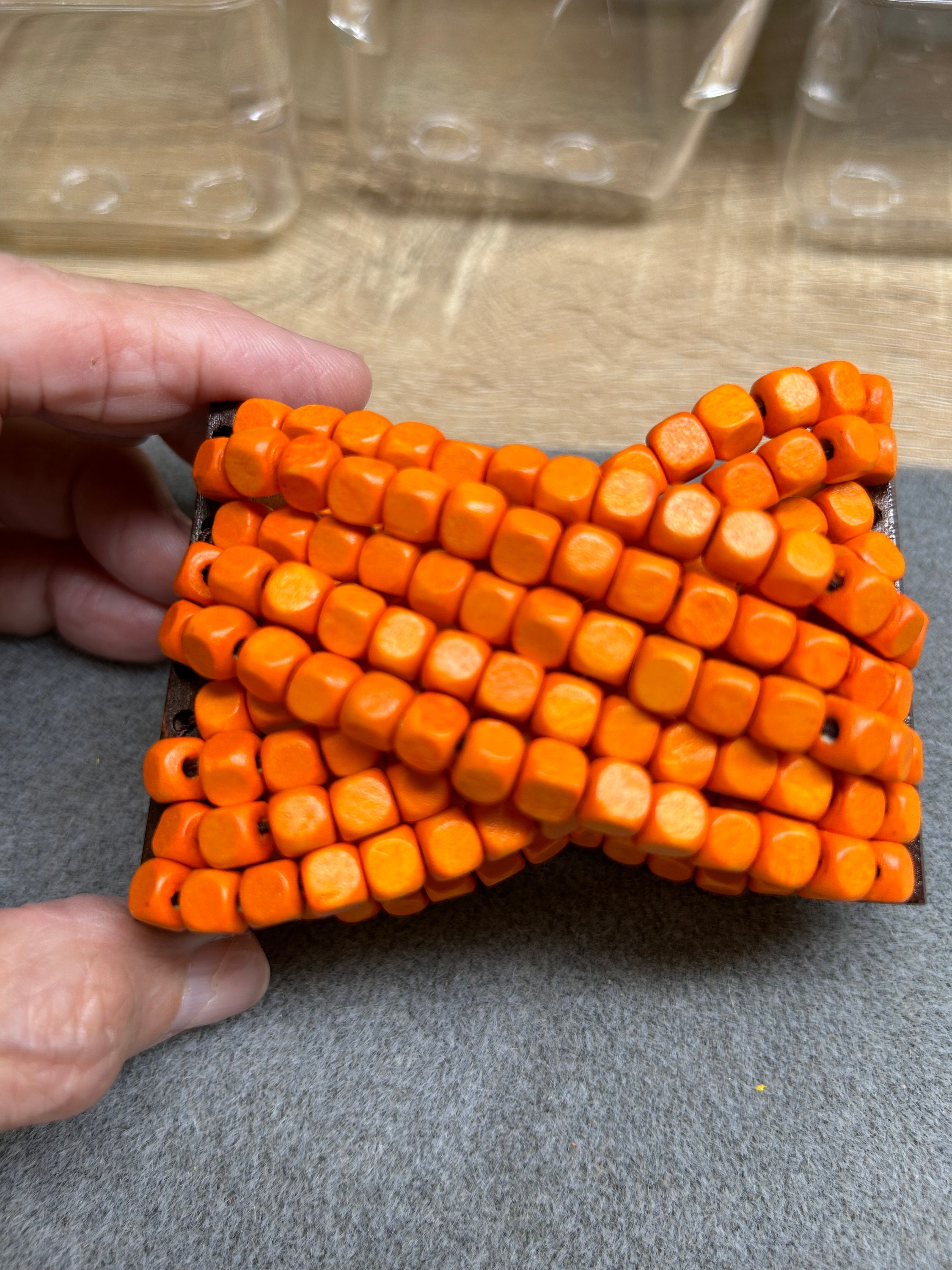 Chunky Stretch Wood Bead Bracelet - Etsy