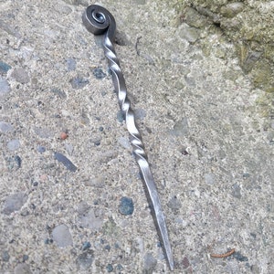 Fiddle Head Leather Scribe, Marlin Stick, Forged Hair Pin, Candle ...