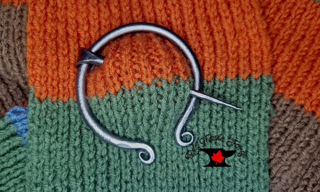 Hand Forge Penannular Shawl Pin, Cloak Pin, Wool Blanket Pin - Etsy