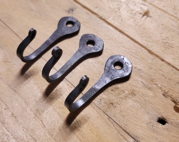 Blacksmith Forged Rustic Wall Hooks: Horseshoe Nail Hooks, Set of 3 - Etsy