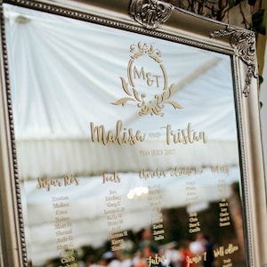 Full Length Mirror Wedding Table Plan • Vinyl Lettering/vinyl Stickers ...