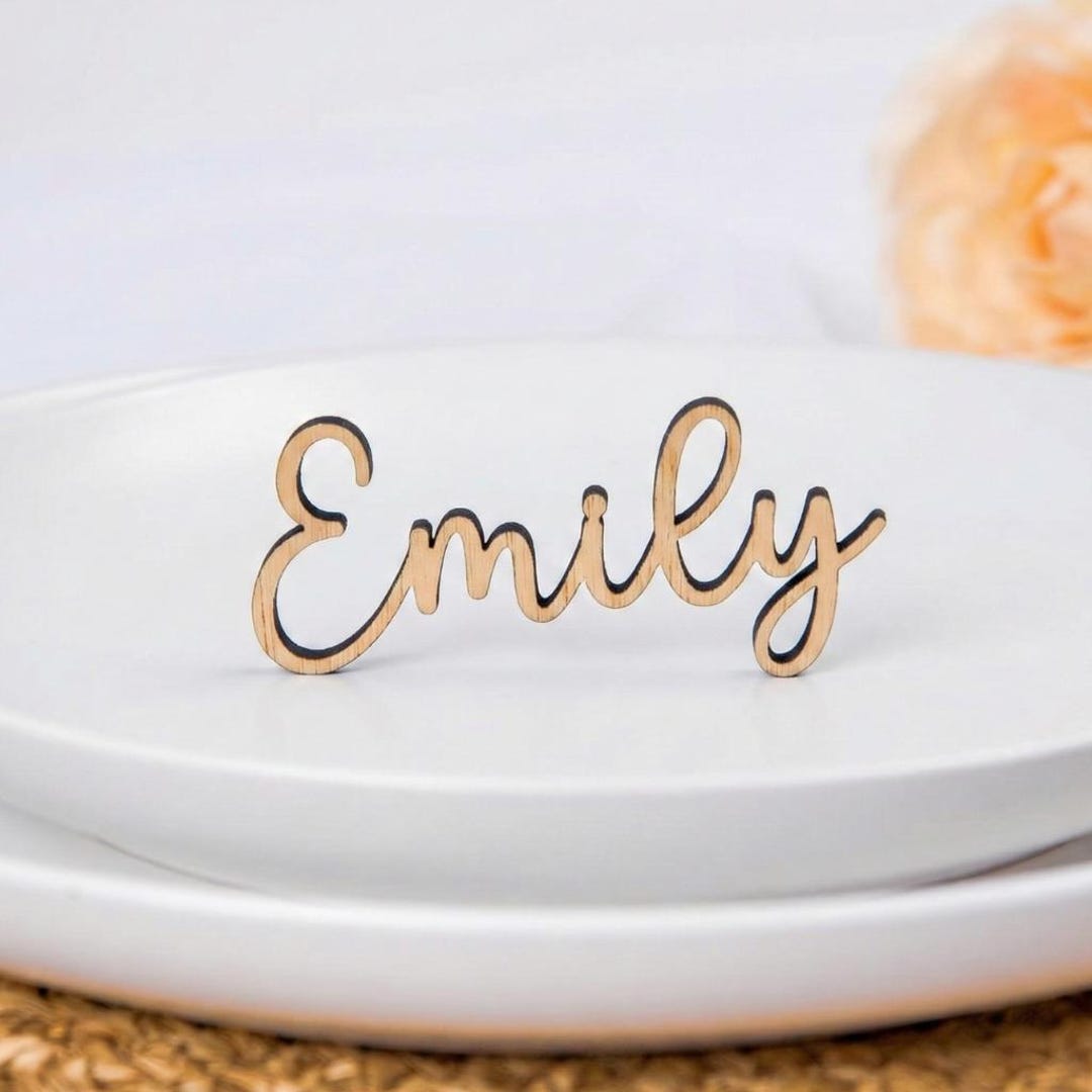 Wedding Guest Name Tags: Natural Oak Wood (personalized Sets) - Etsy