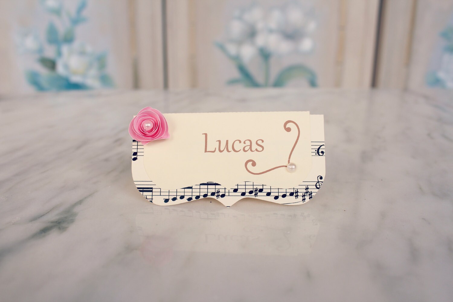 Music Notes Wedding Name Place Cards Escort Cards Modern | Etsy