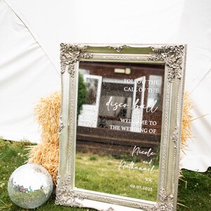 Hello Darling / Beautiful Mirror Wedding Welcome Sign • DIY Easy With ...