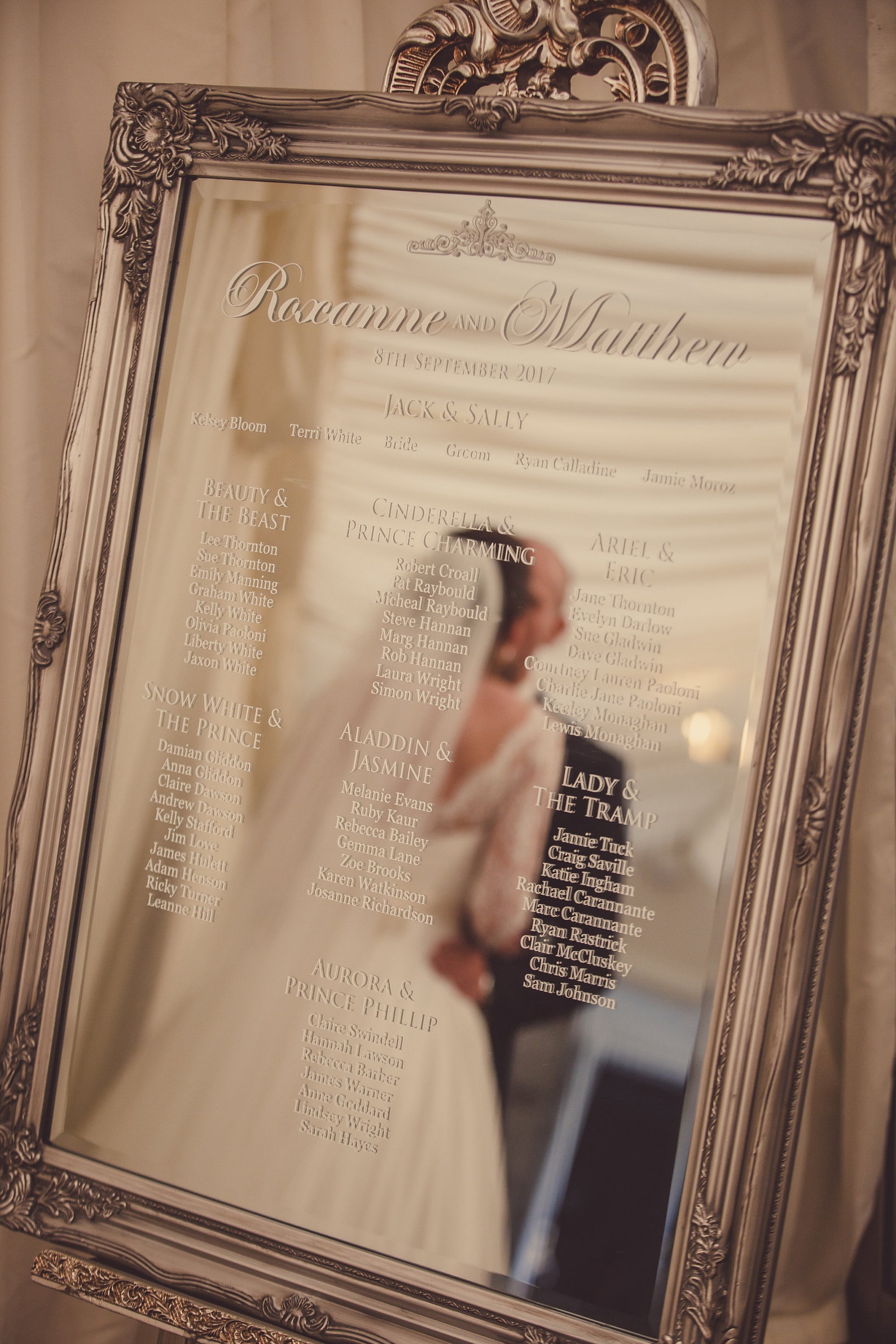 Edwarian Script Mirror Wedding Table Plan Vinyl - Etsy
