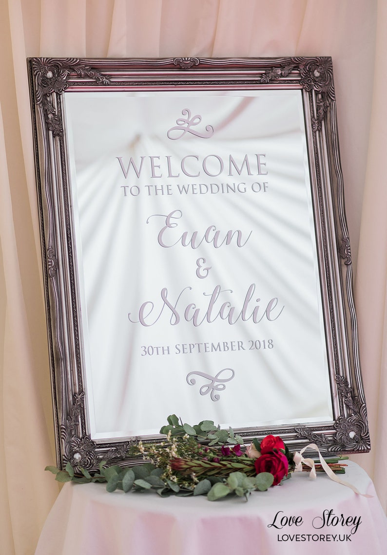 Mirror Wedding Welcome Sign DIY Easy with Vinyl | Etsy