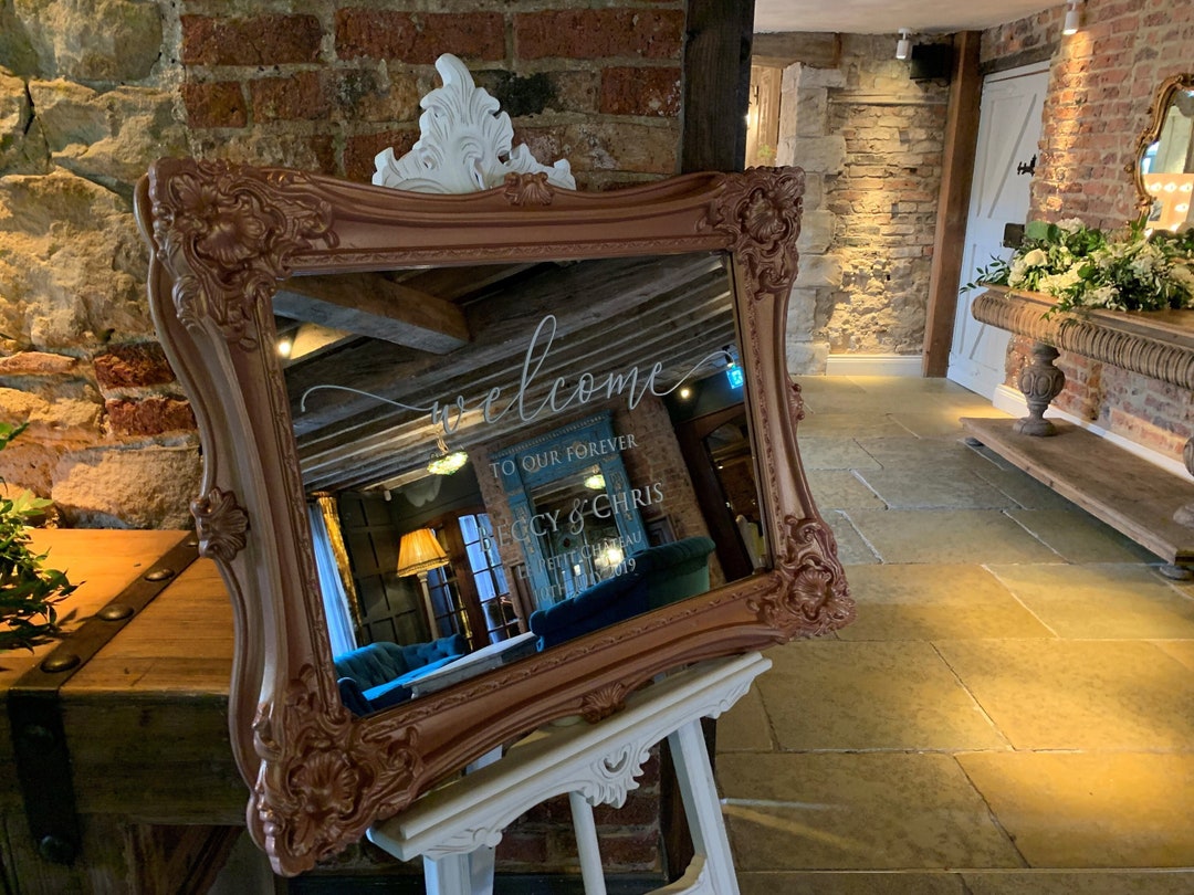 Mirror Wedding Welcome Sign • DIY Easy Vinyl Lettering/vinyl Stickers ...