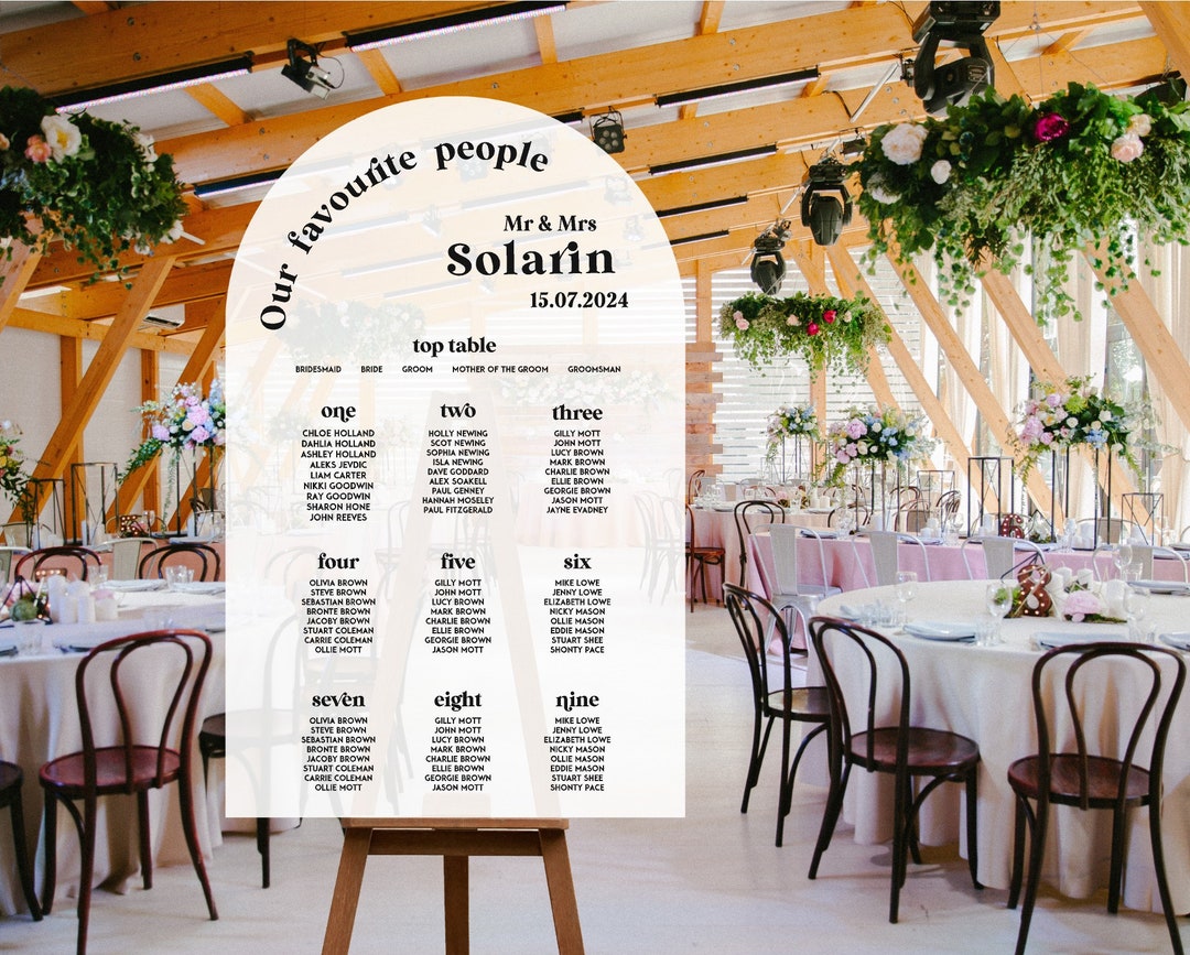 Arch Acrylic Seating Chart • Arch Table Plan • Four Pre-designed ...