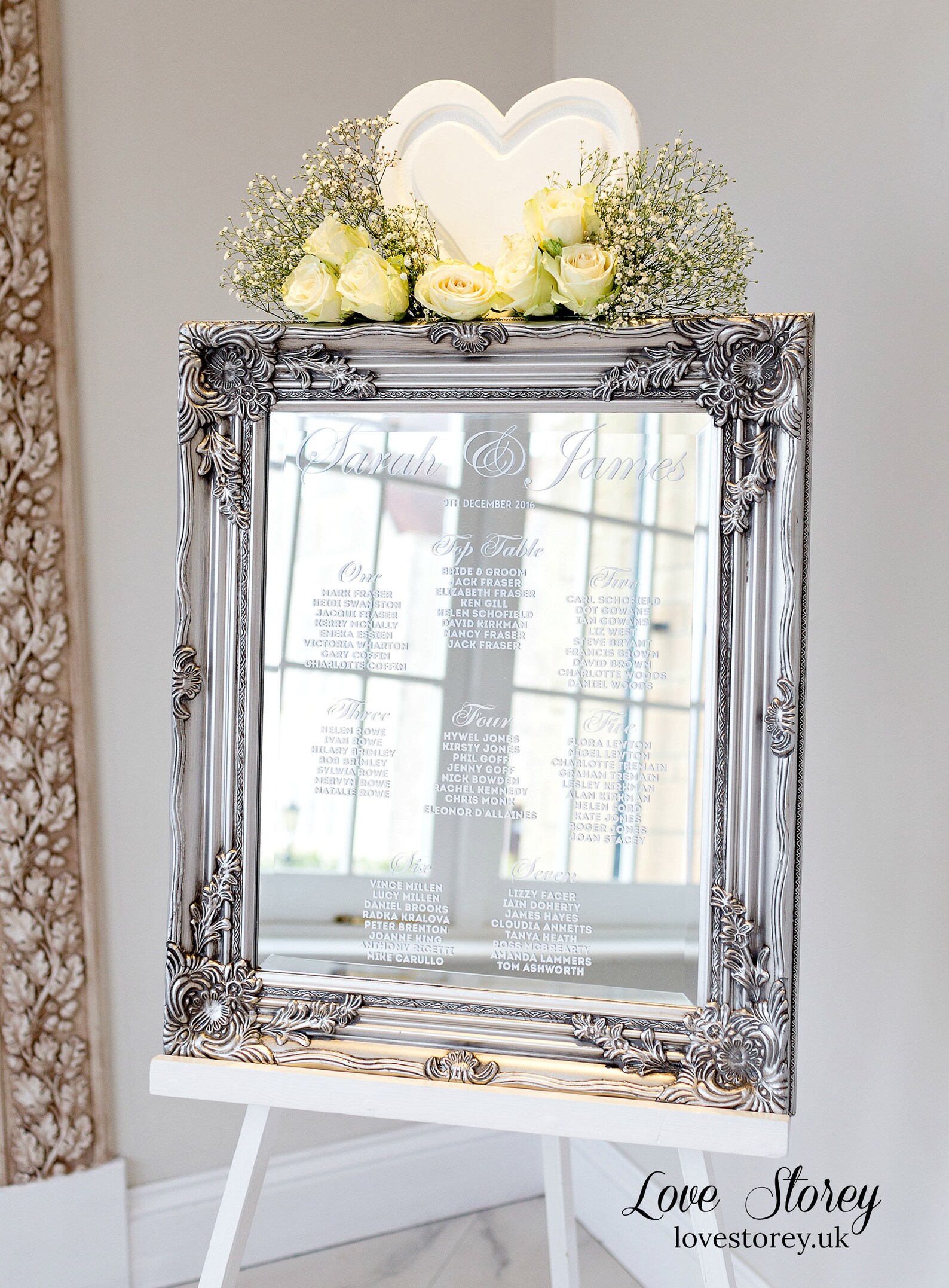 Edwarian Script Mirror Wedding Table Plan Vinyl - Etsy