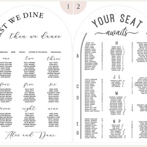 ARCH Seating Chart • ARCH Table Plan • 4 Pre-designed Templates • Vinyl ...