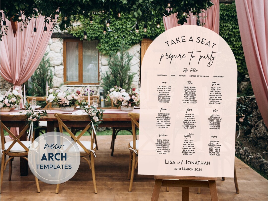 Arch Acrylic Seating Chart Arch Table Plan Four - Etsy UK