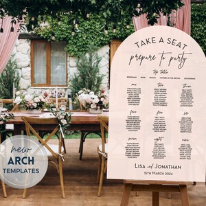 Arch Acrylic Seating Chart • Arch Table Plan • Four Pre-designed ...