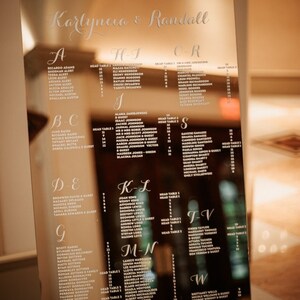 Alphabetical Order Mirror Wedding Table Plan • Vinyl Lettering/stickers ...