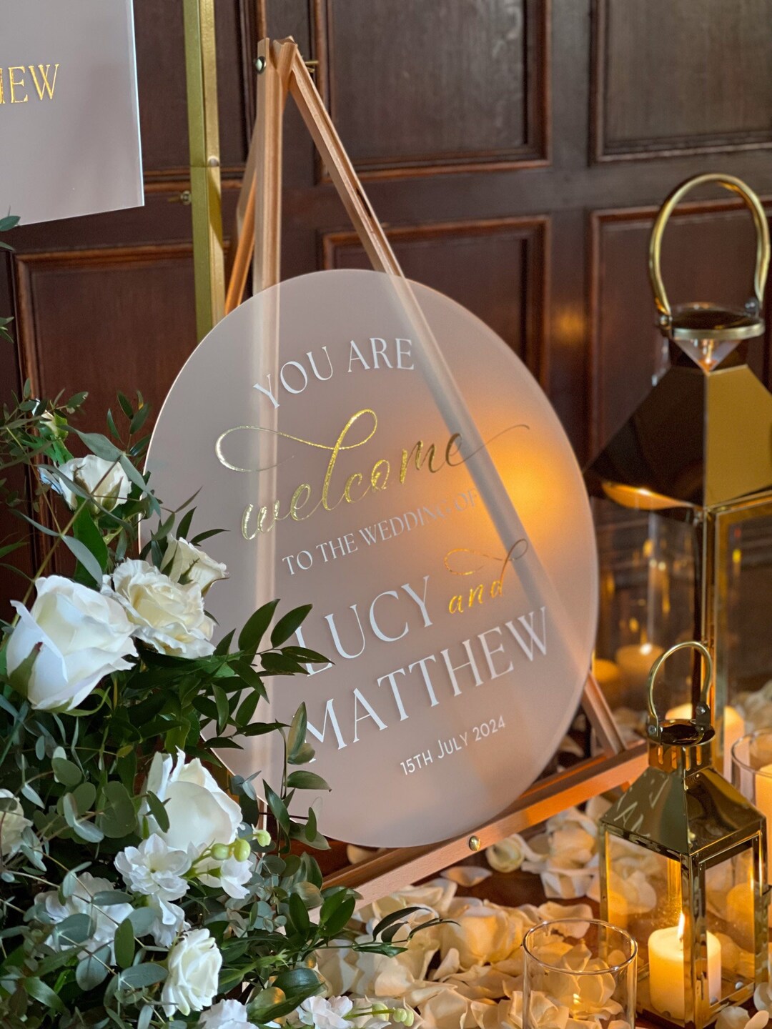 Acrylic Wedding Welcome Sign • Coloured and Semi-transparent Perspex ...