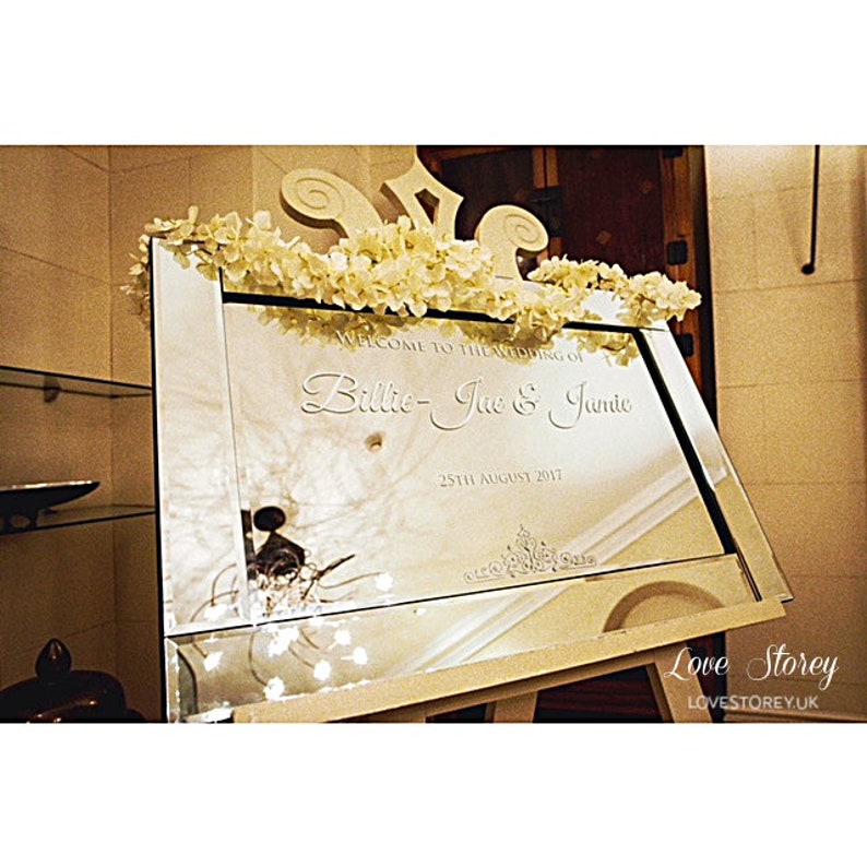 Mirror Wedding Welcome Sign DIY Easy With Vinyl - Etsy UK