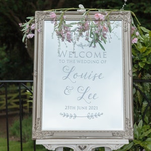 Mirror Wedding Welcome Sign • DIY Easy With Vinyl Lettering/vinyl ...