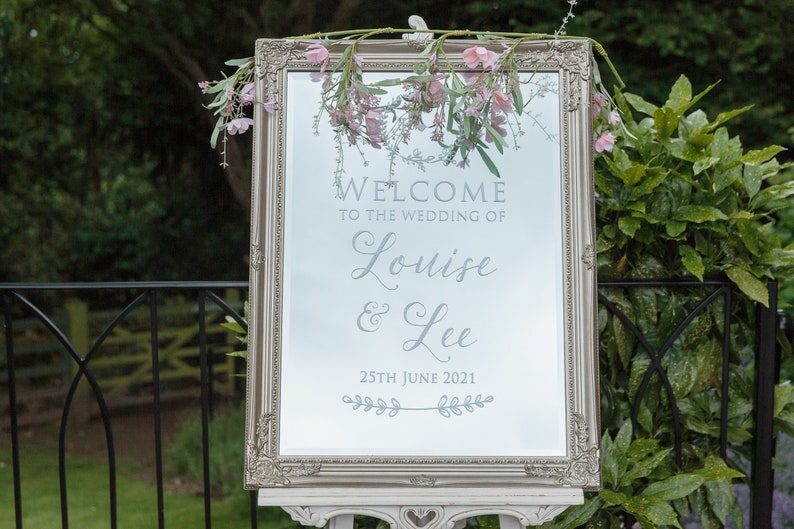 Mirror Wedding Welcome Sign DIY Easy With Vinyl - Etsy
