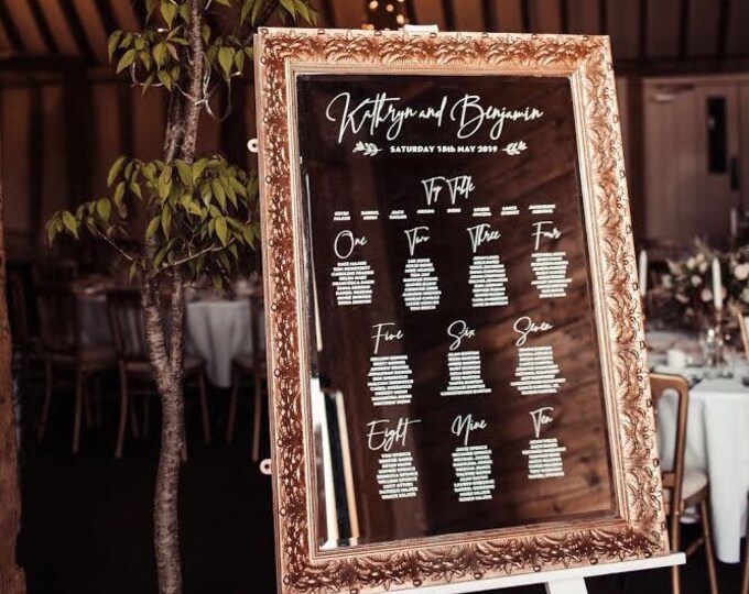 Mirror Table Plan for Window Mirrors/window Glass Frames • Peel & Stick ...