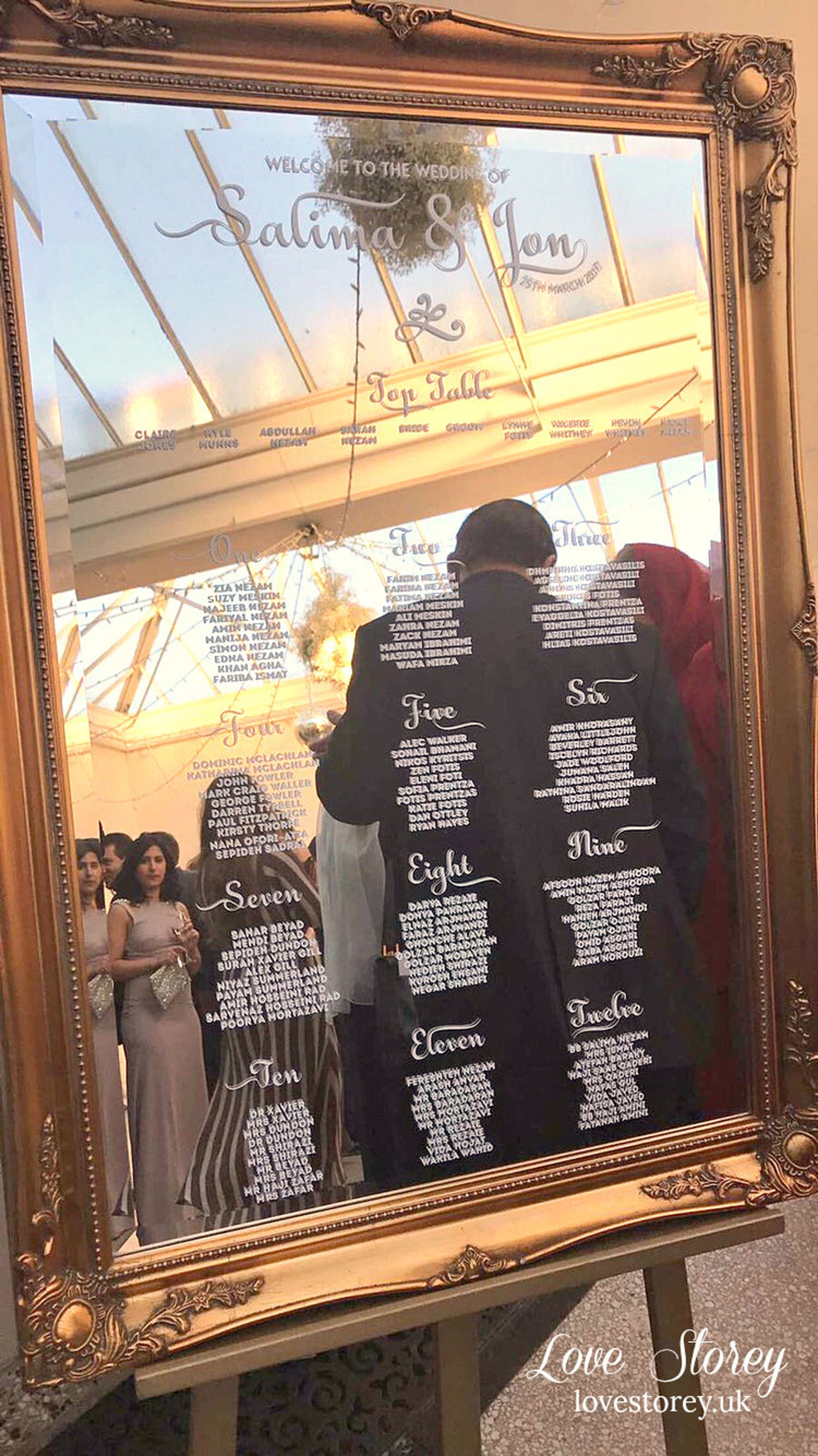 Mirror Wedding Table Plan Vinyl Lettering/vinyl Stickers - Etsy UK