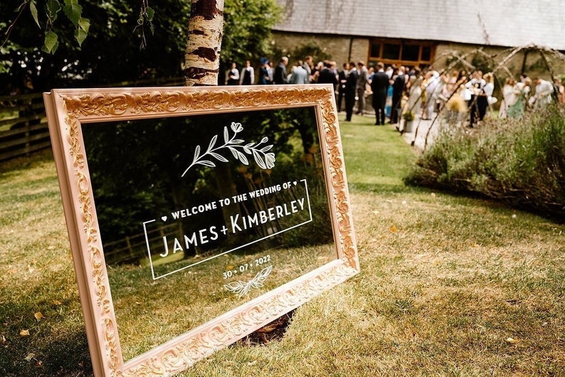 Mirror Wedding Welcome Sign DIY Easy With Vinyl - Etsy