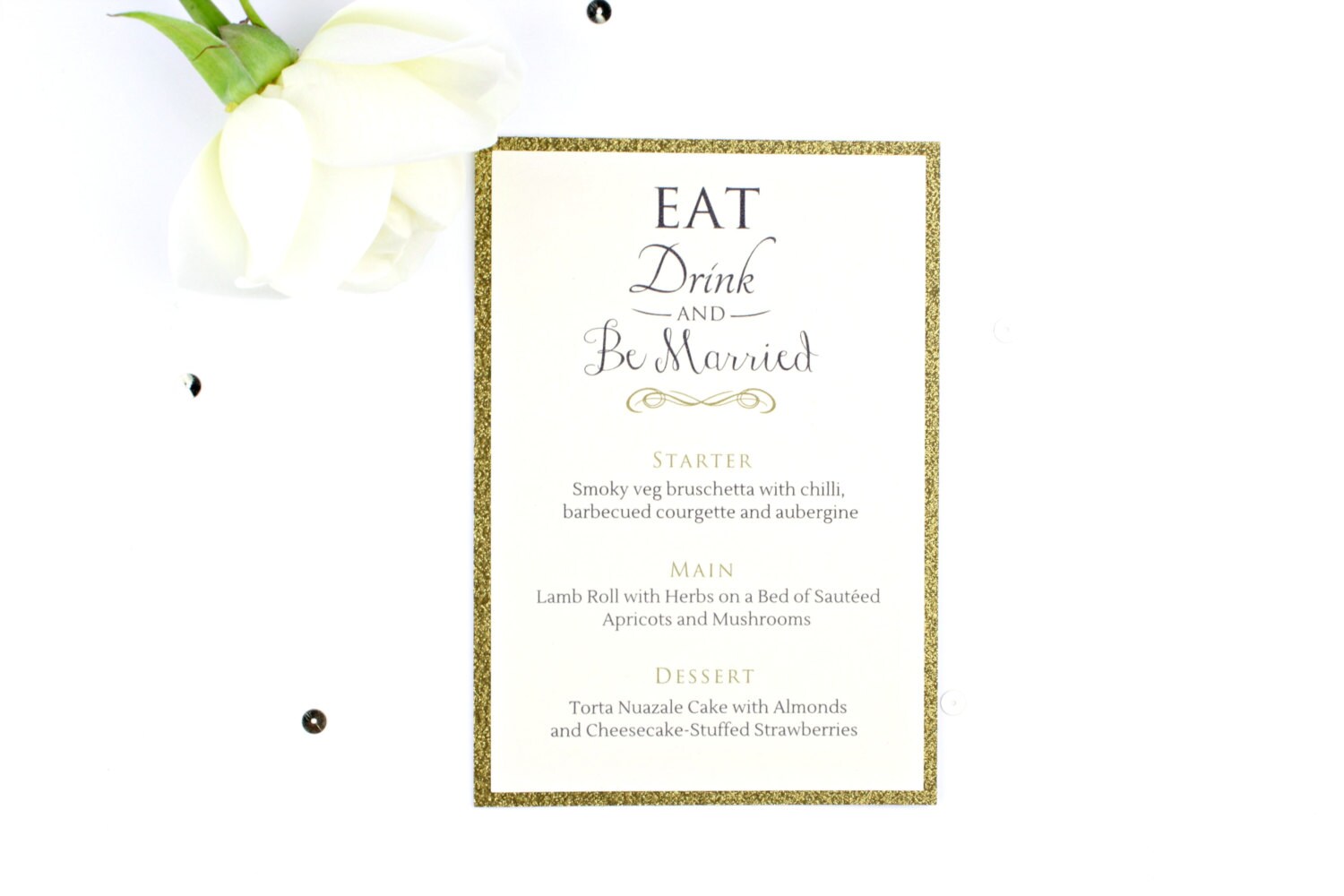 Luxury Gold Glitter Wedding Menu / Food Card Menus 20 Colors - Etsy