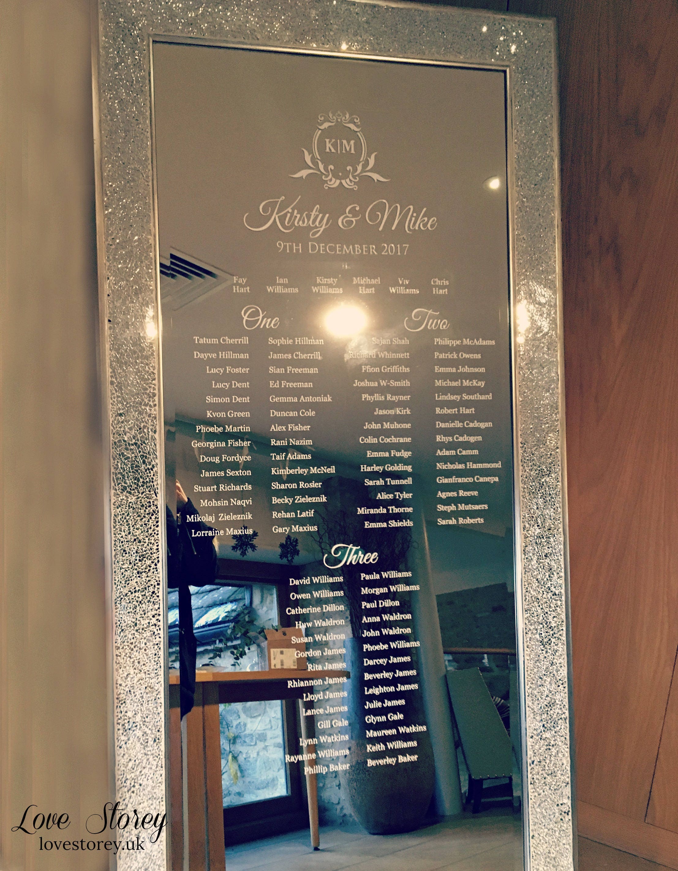 Mirror Wedding Table Plan Mirror Seating Chart Full Length - Etsy UK