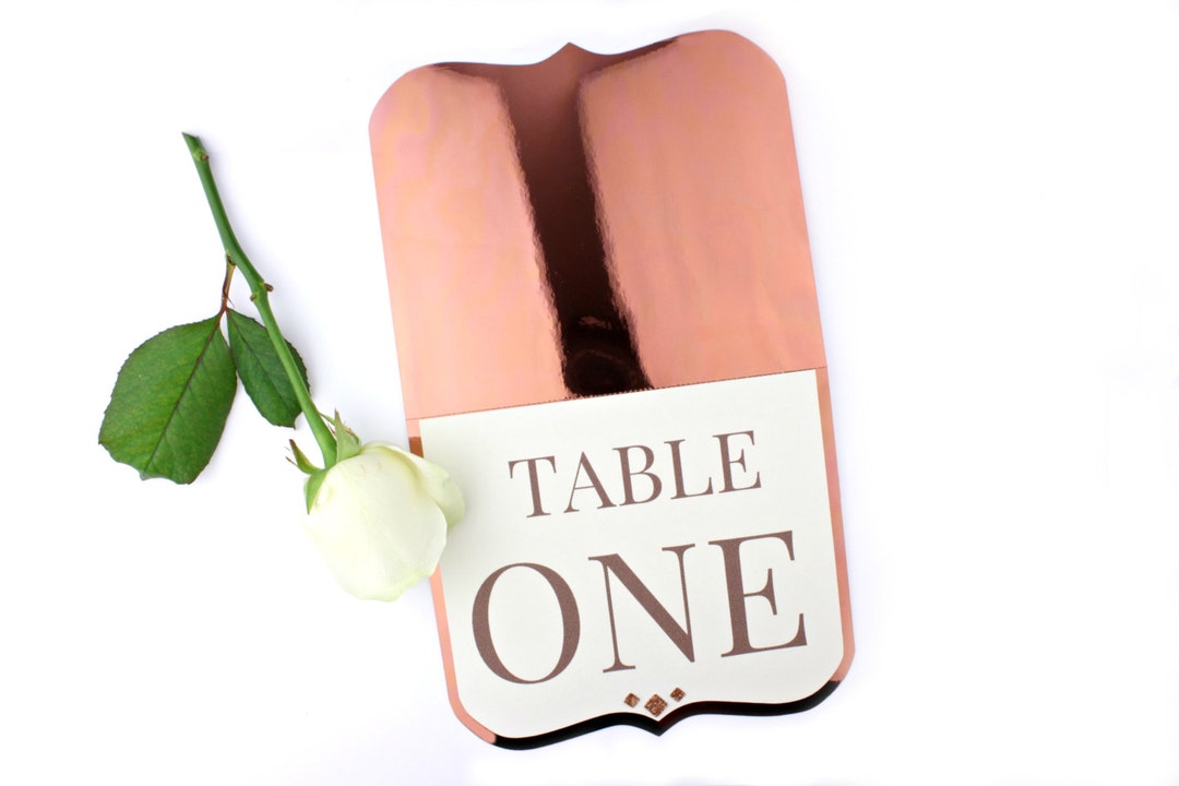 Copper Metallic Wedding Table Numbers Modern Matching Reception ...
