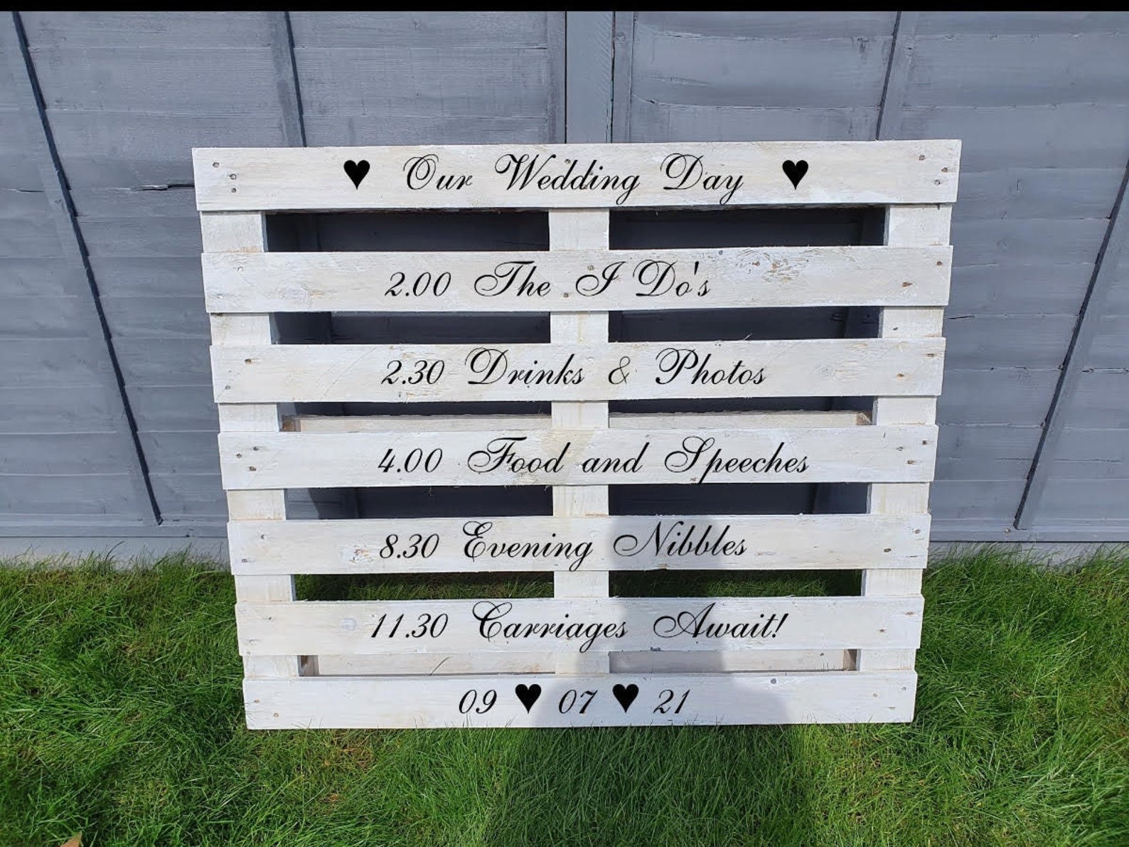 Wooden Pallet Order of Day Vinyl Stickers Rustic Wedding Pallet Order ...