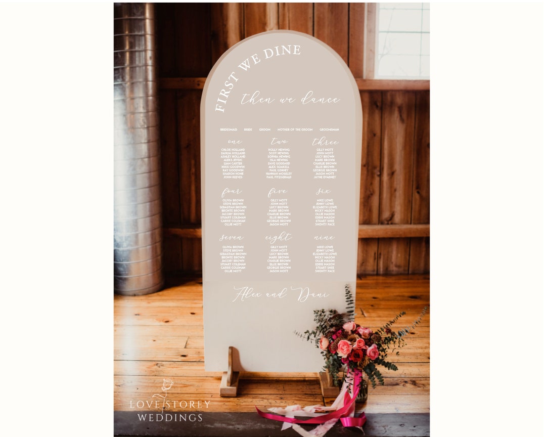 ARCH Seating Chart • ARCH Table Plan • 4 Pre-designed Templates • Vinyl ...