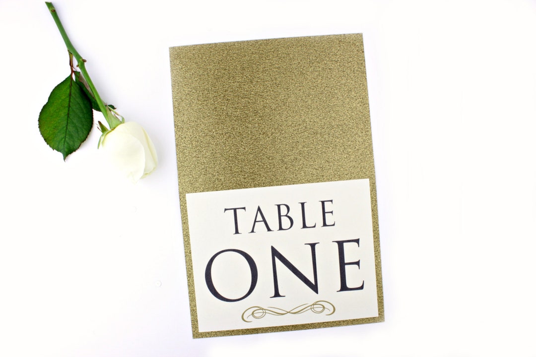 Luxury Gold Glitter Flat Wedding Table Numbers 20 Glitter Card Colors ...