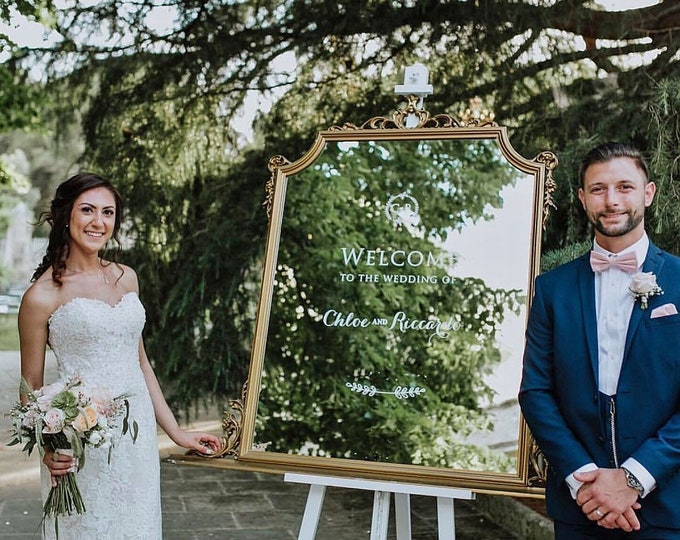 Mirror Wedding Welcome Sign DIY Easy With Vinyl | Etsy