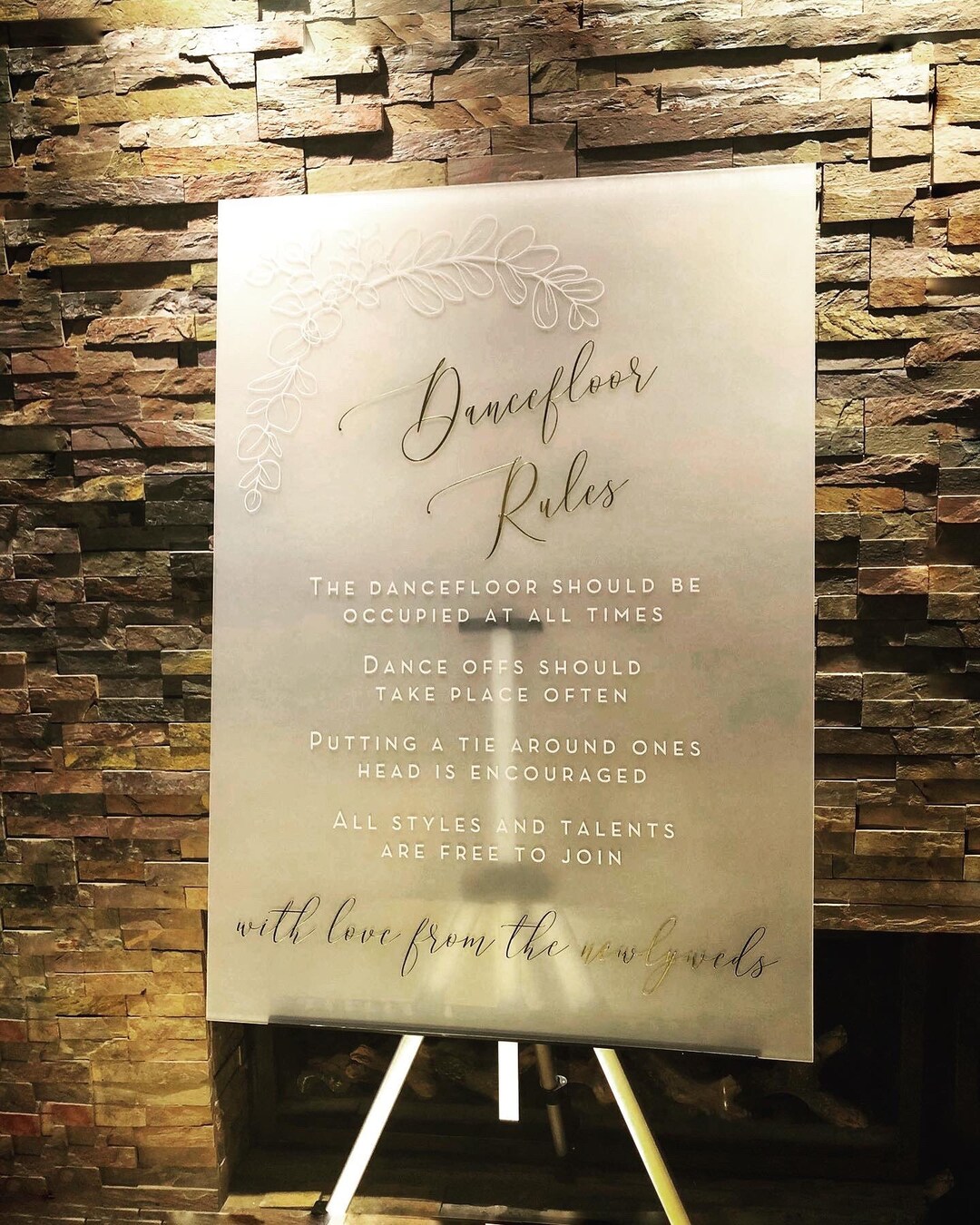 Frosted Acrylic Danc Floor Rules Sign • Wedding Acrylic Sign • Clear ...