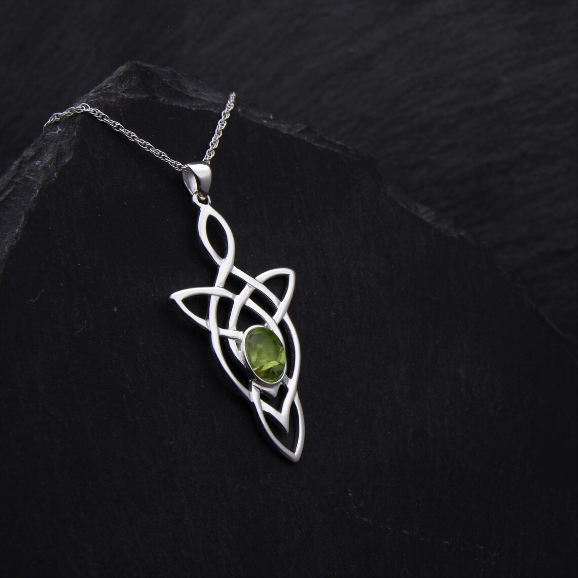 Celtic Trinity Love Knot Mother of Pearl Necklace Sterling | Etsy