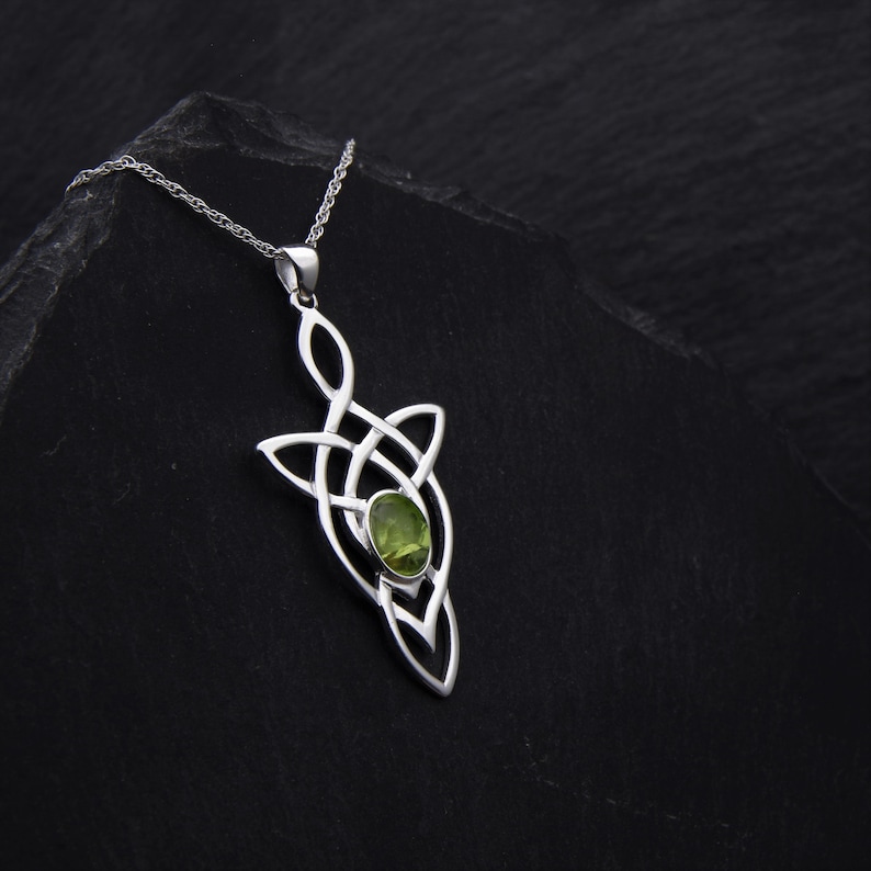 Celtic Trinity Love Knot Mother of Pearl Necklace Sterling | Etsy