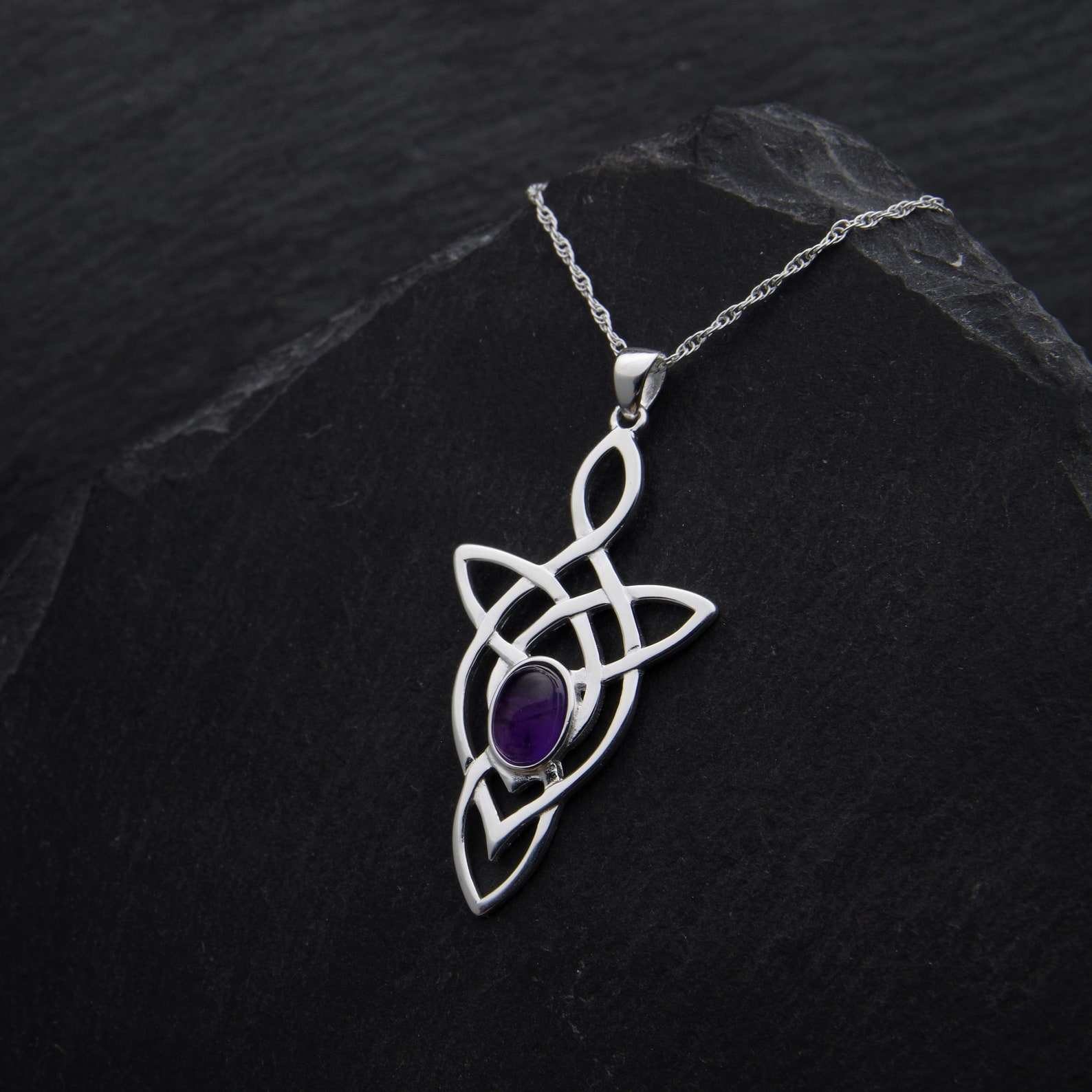 Celtic Trinity Love Knot Mother of Pearl Necklace Sterling | Etsy