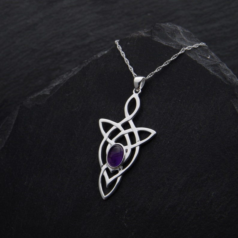 Celtic Trinity Love Knot Mother of Pearl Necklace Sterling | Etsy