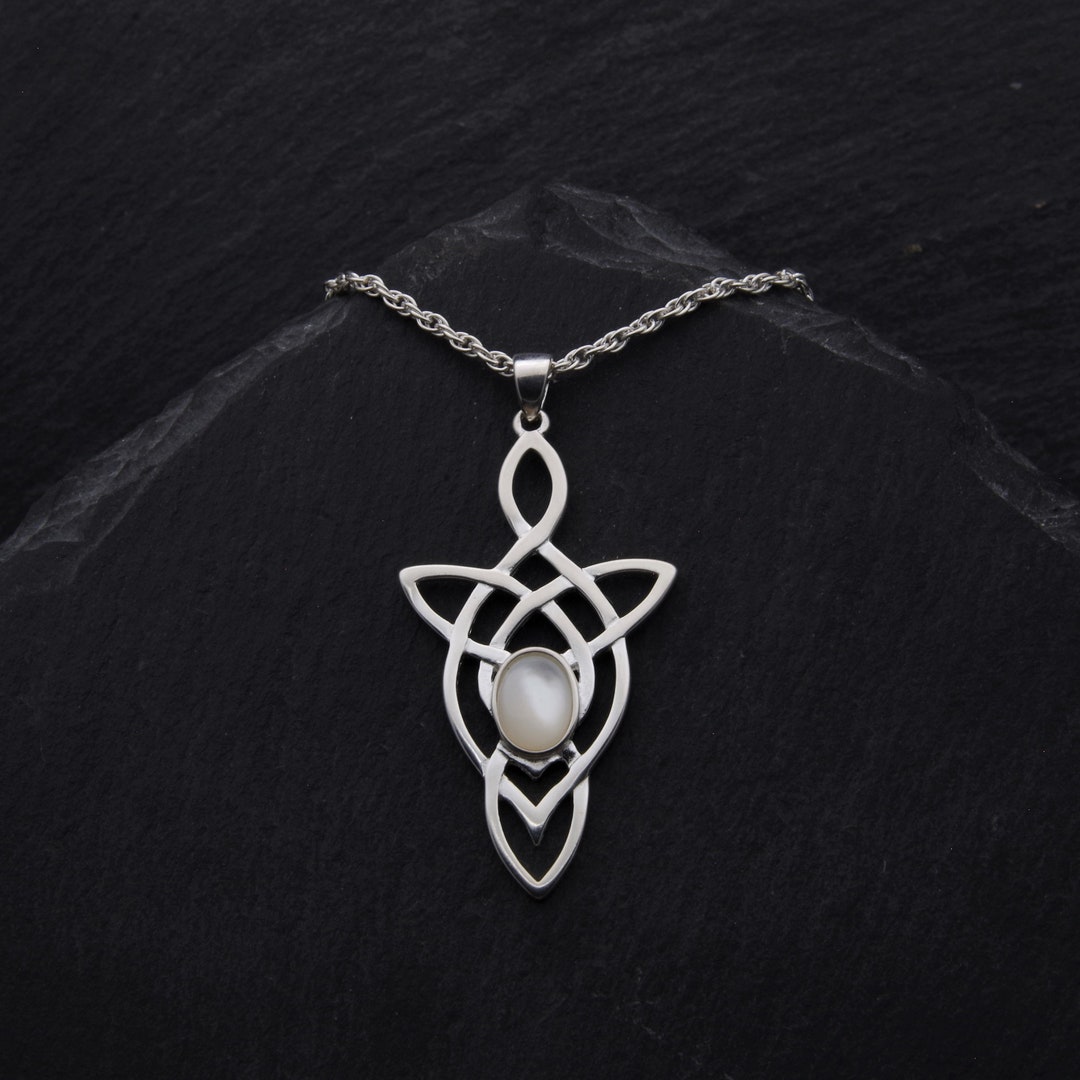 Celtic Trinity Love Knot Mother of Pearl Necklace Sterling - Etsy