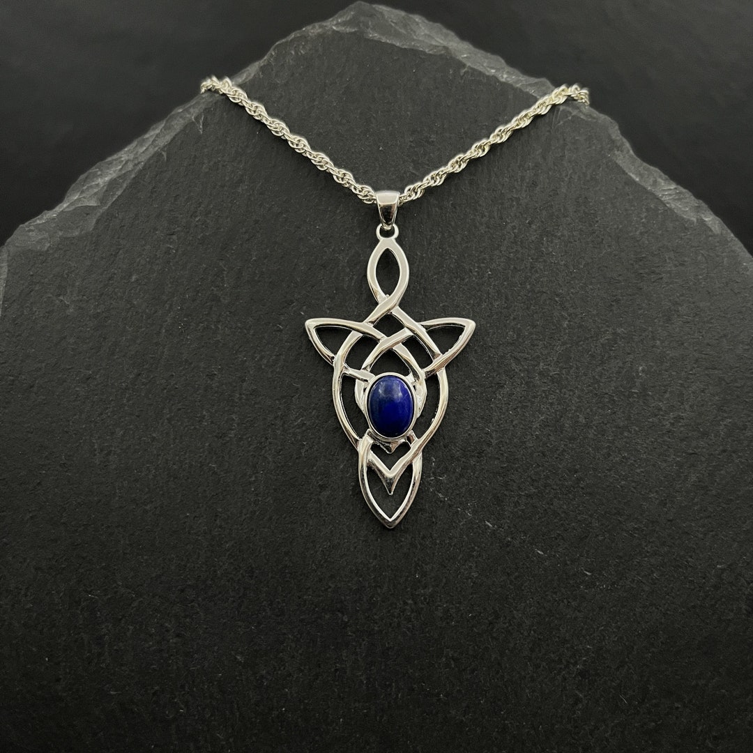 Celtic Trinity Knot Lapis Lazuli Necklace Sterling Silver Pendant ...
