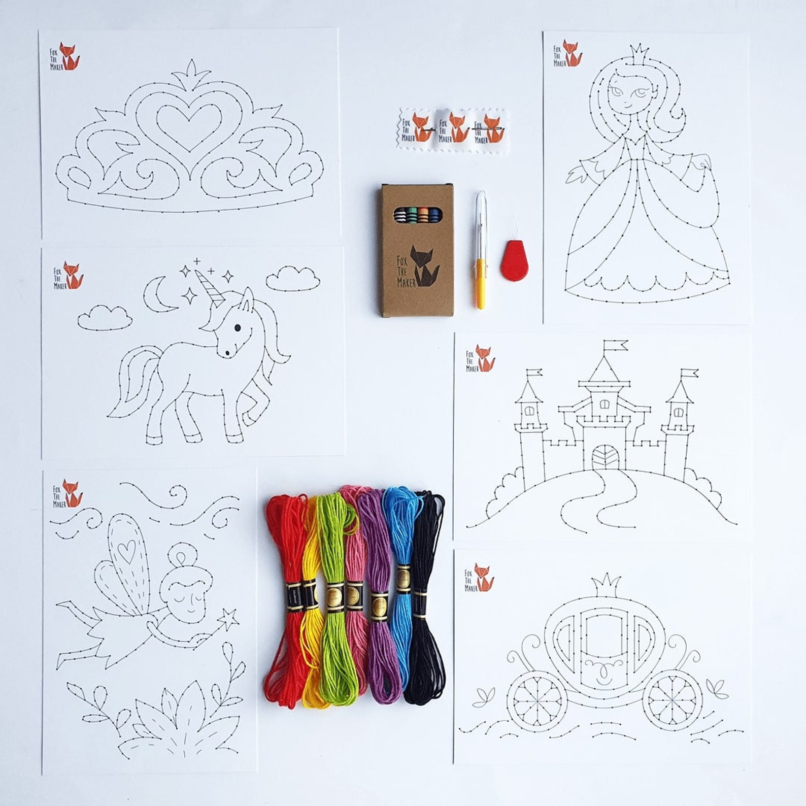 First Sewing Kit for Girls With Cardboard Sewing Cards. Craft Kit for ...