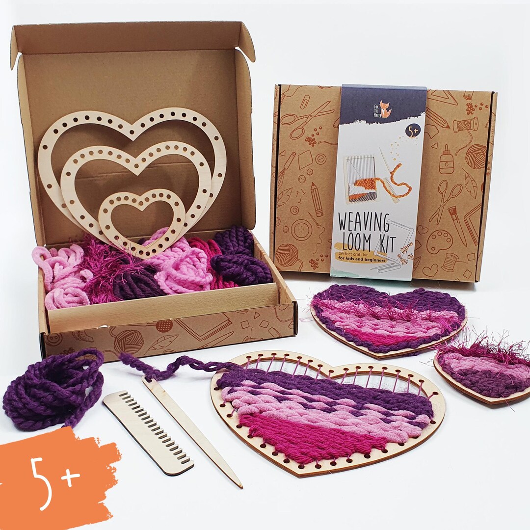 Heart Shaped Weaving Frame Kit | Weaving Loom Kit Beginner | Frame ...