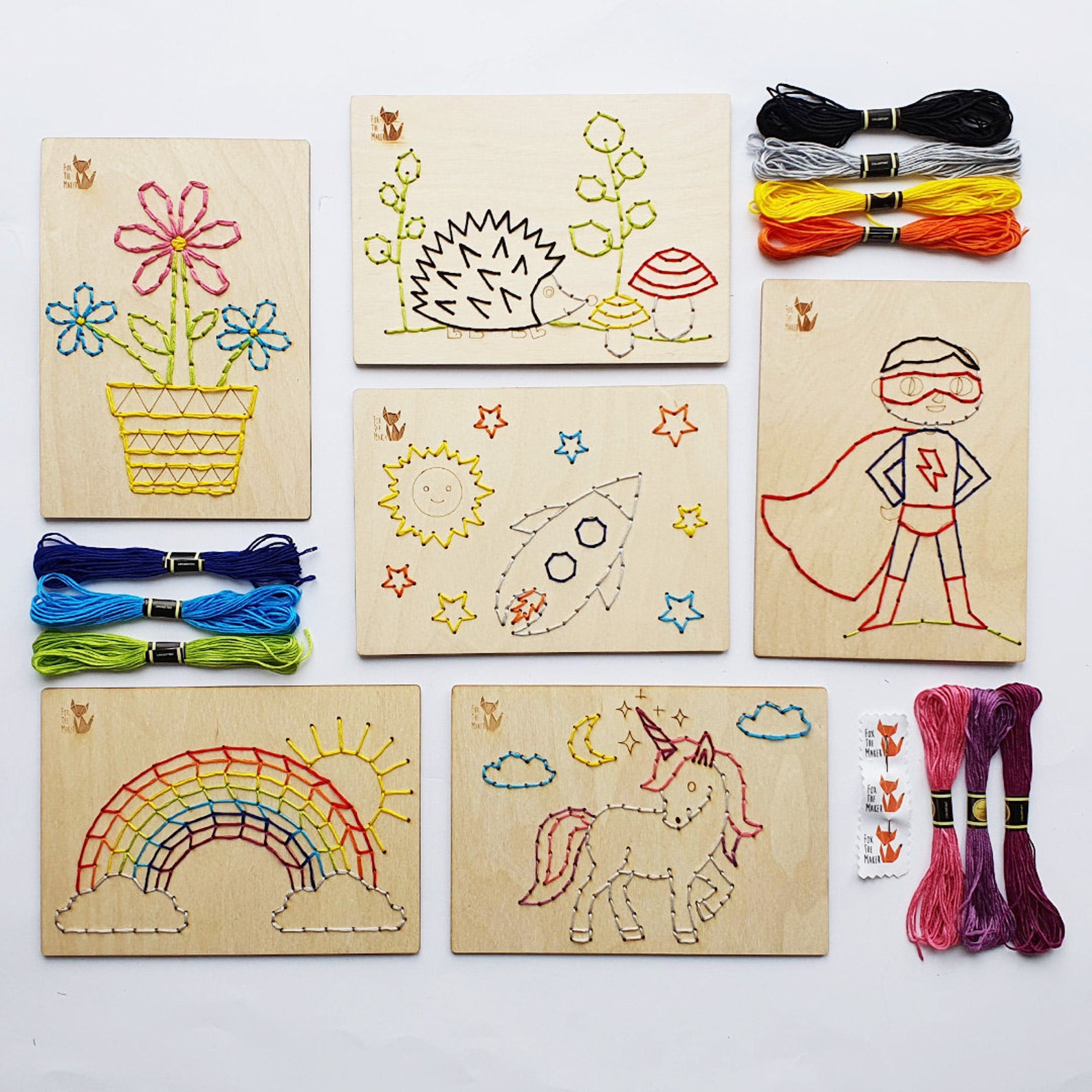 Kids Sewing Kit With Wooden Sewing Card for Children First Sewing ...