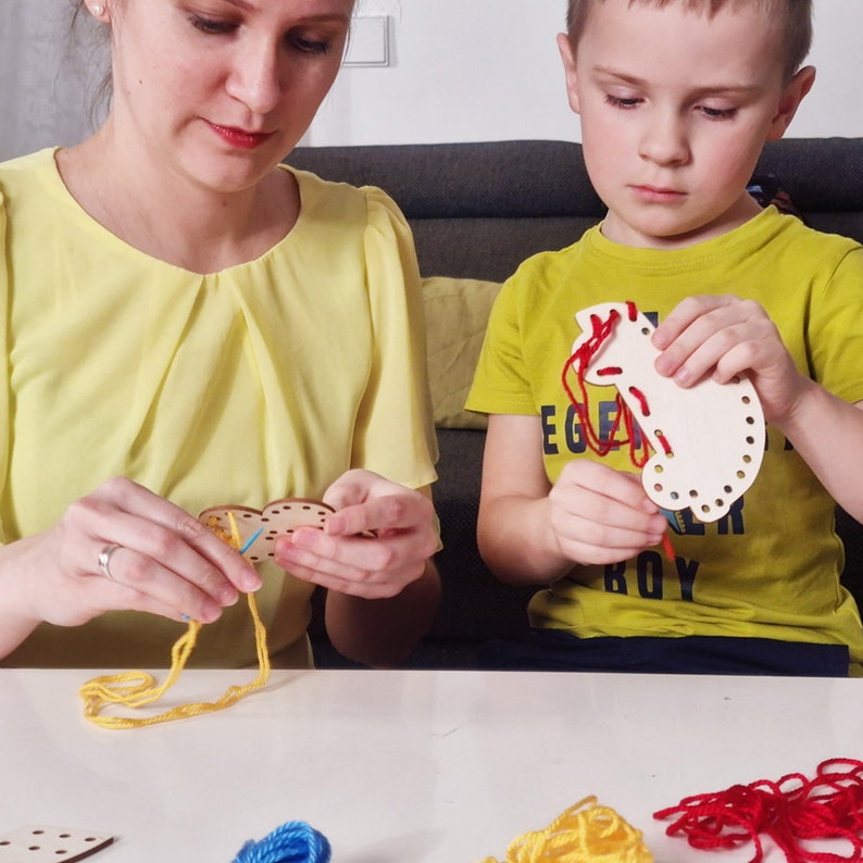 Kids Learn to Sew Kit With Plastic Needle Montessori Sewing - Etsy