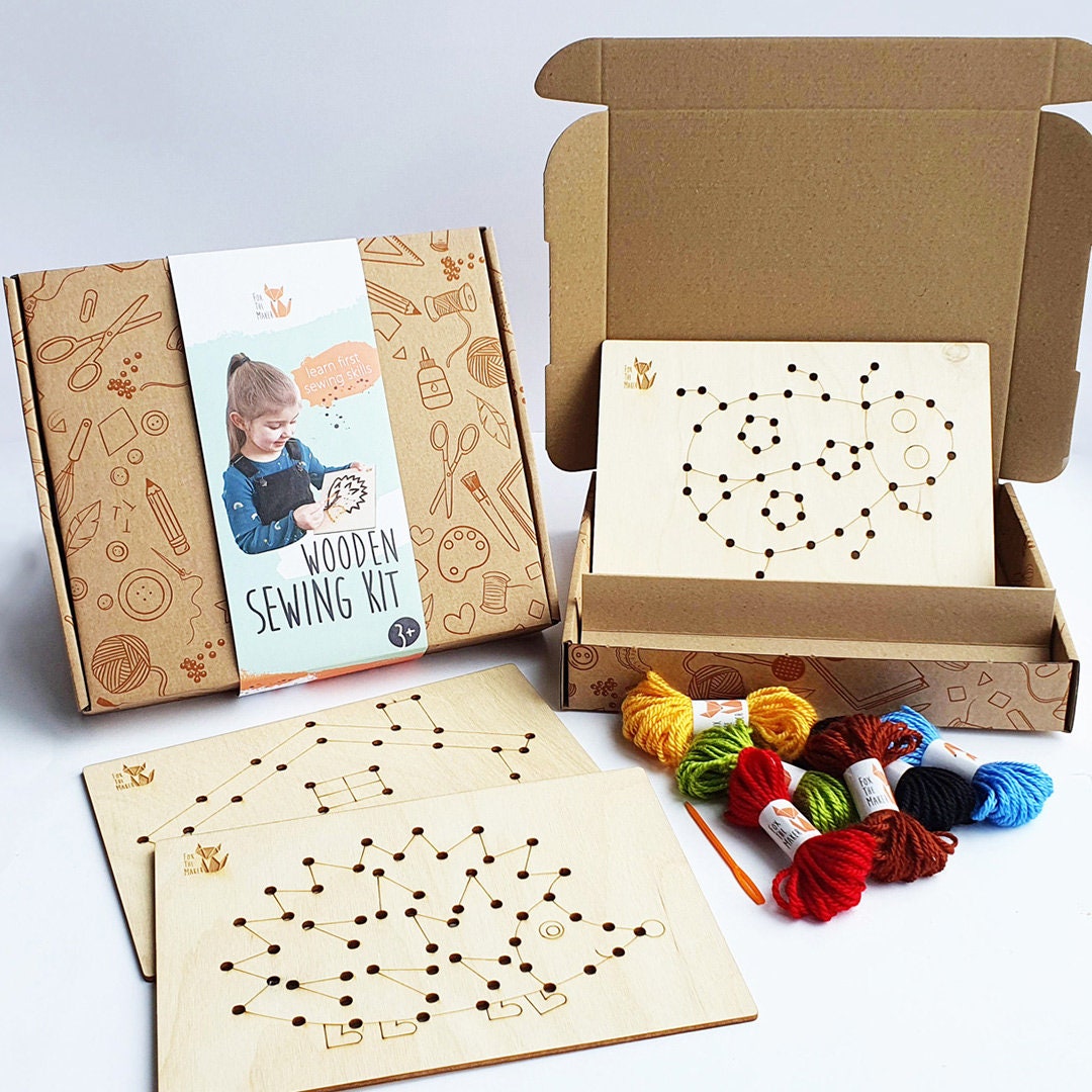 Childs First Sewing Kit, Kids Learn to Sew Kit With Plastic Needle ...