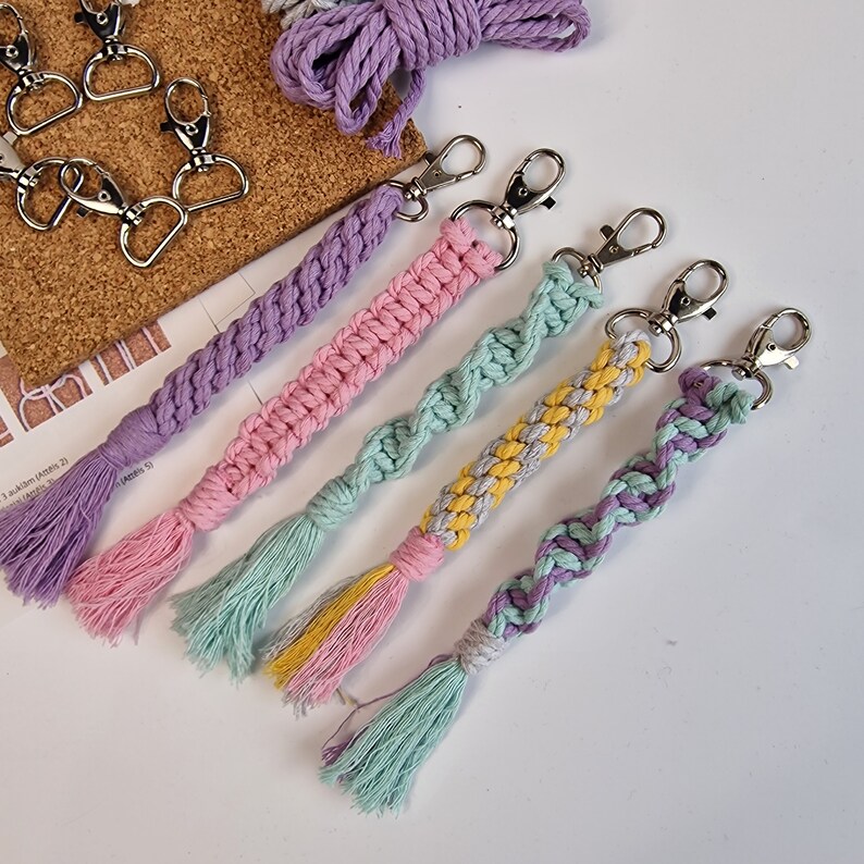 Beginners Macrame Keychain DIY Kit, Make Your Own Set, Bridesmaid ...