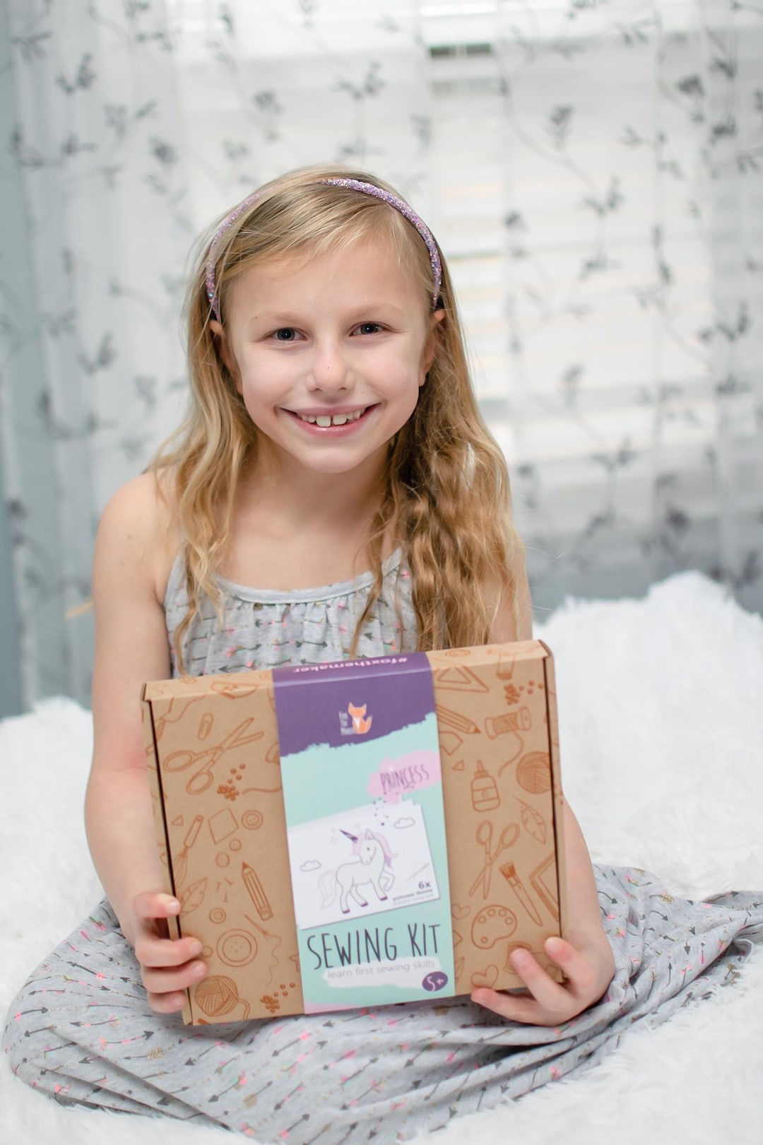 First Sewing Kit for Girls With Cardboard Sewing Cards. Craft Kit for ...