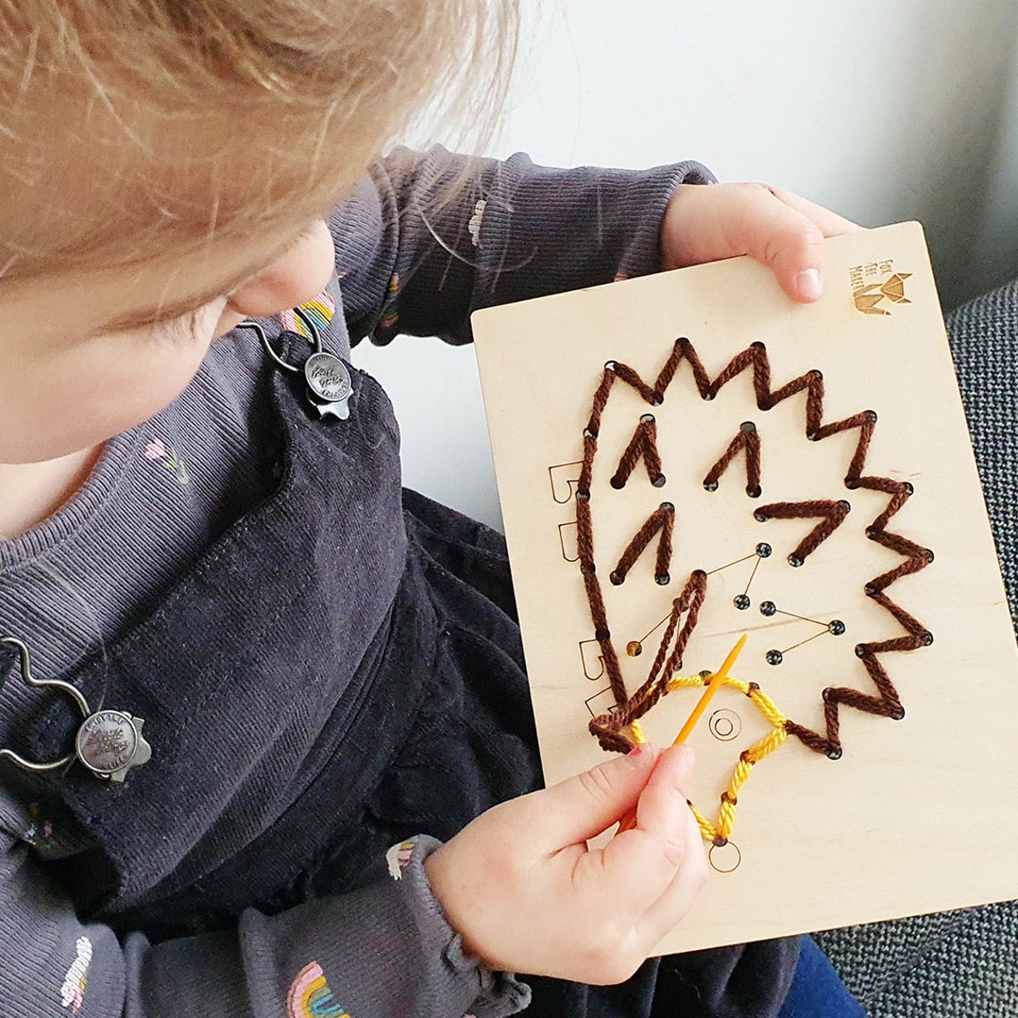 Kids Learn to Sew Kit With Plastic Needle Montessori Sewing - Etsy