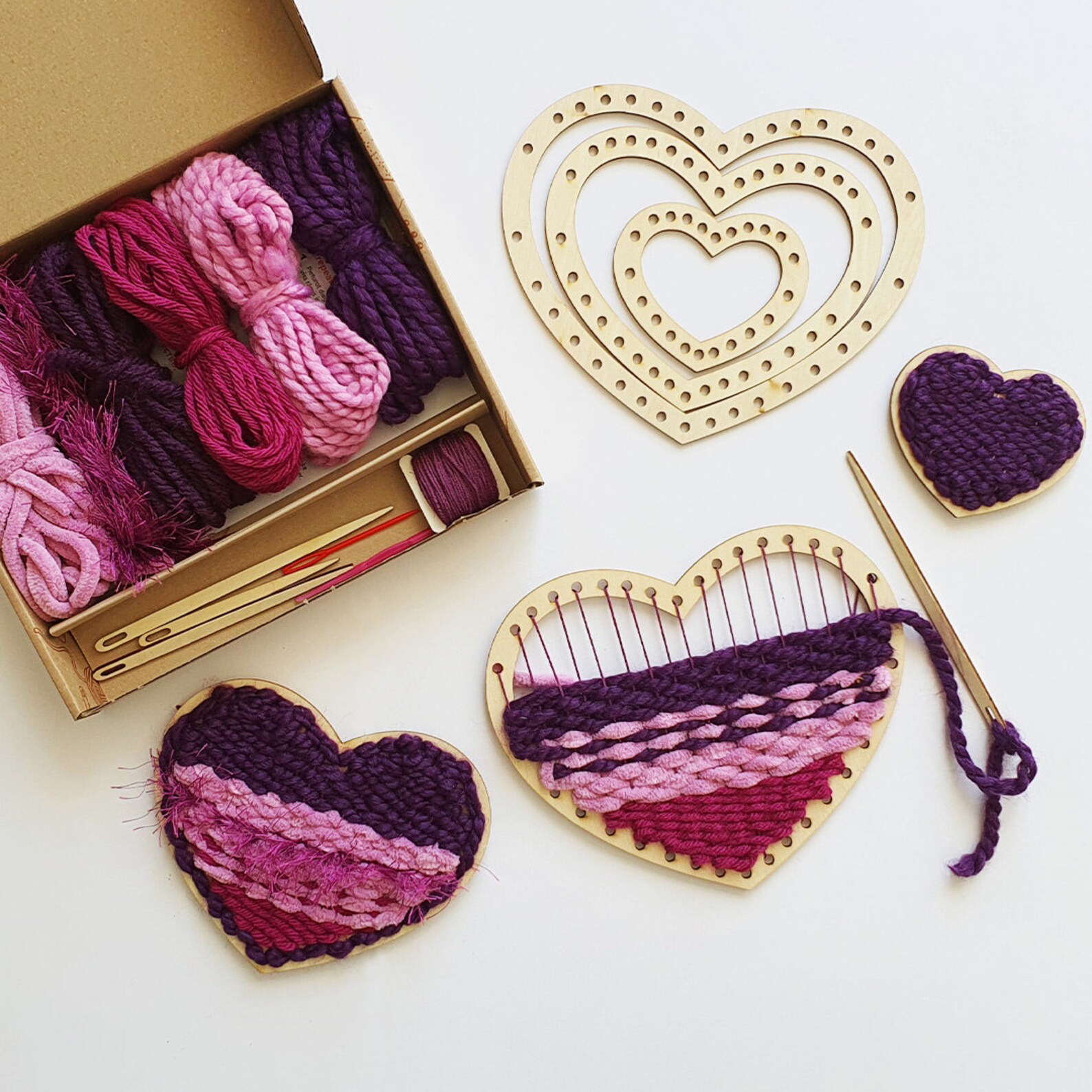 Heart Shaped Weaving Frame Kit | Weaving Loom Kit Beginner | Frame ...