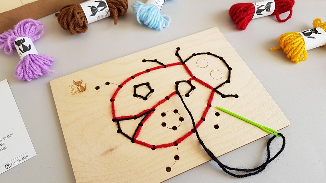 Kids Learn to Sew Kit With Plastic Needle Montessori Sewing | Etsy